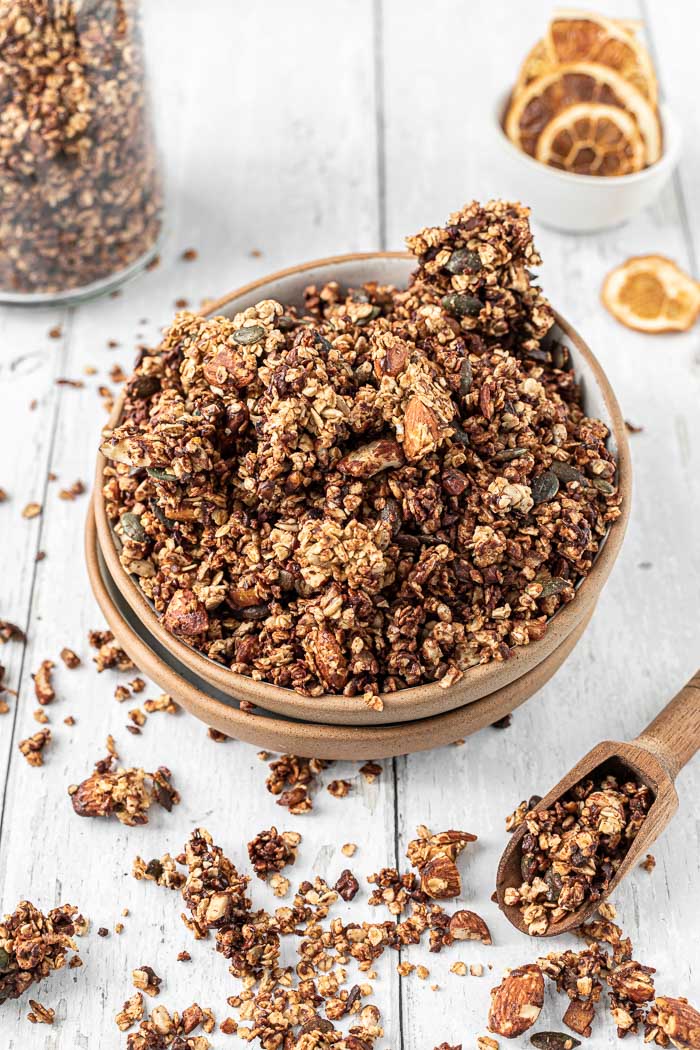 Homemade Chocolate Orange Granola - Adventures in FoodieLand